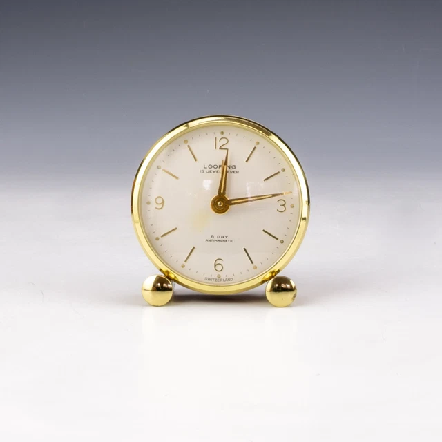 LOOPING 8 DAY Miniature Travel Alarm Clock & Original Box - Mid Century ...