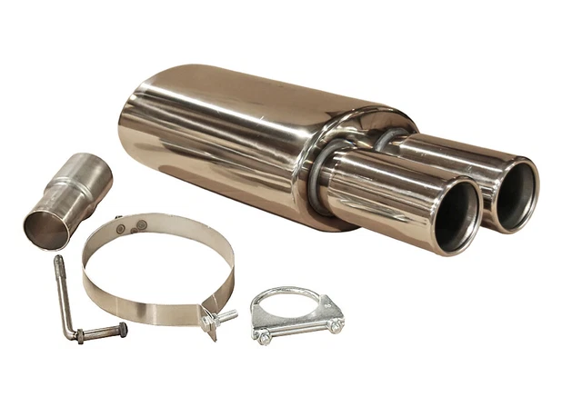 VAUXHALL CORSA ASTRA Zafria Twin Stainless Steel Universal Exhaust Back ...