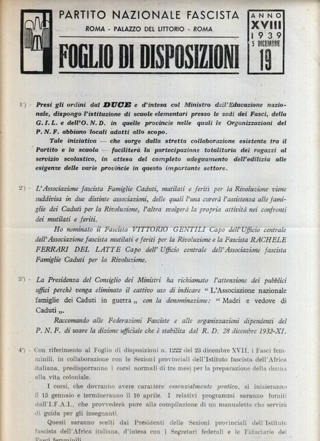 PNF FASCISMO MUSSOLINI Duce Partito Nazionale Fascista Ettore Muti ...