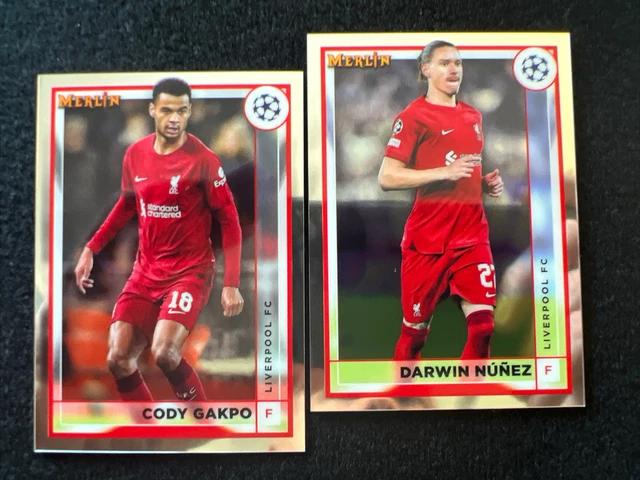 TOPPS MERLIN 22/23 Cromo Fc Liverpool Cody Gakpo Darwin Nunez Ucl ...