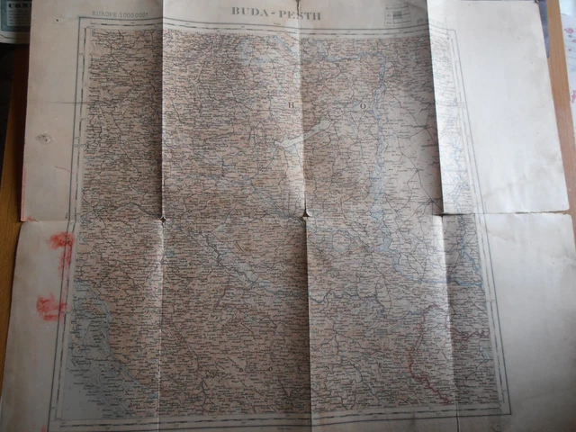 ANTICA MAPPA CARTINA Budapest Buda Pesth Inizio Secolo Pianta Citta ...