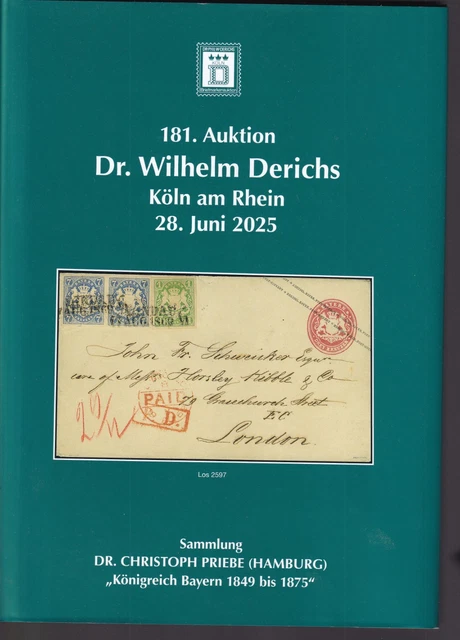 DR. DERICHS AKTIONSKATALOG 2025 "Königreich Bayern 1849 - 1975" Slg. Dr ...