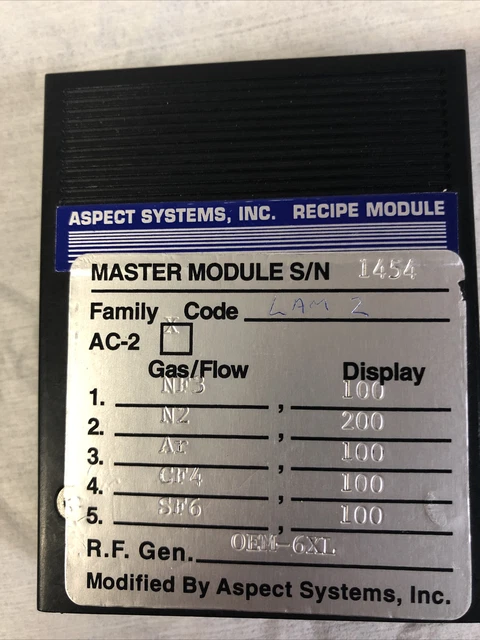 LAM RESEARCH MASTER Module , Receipt Module . ID-M15 £356.54 - PicClick UK