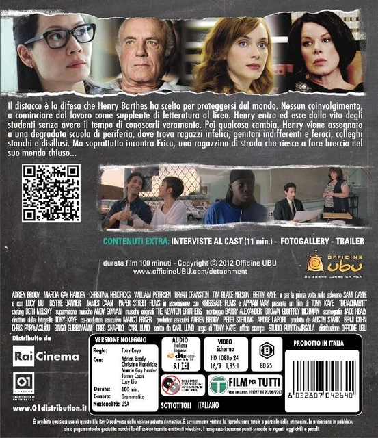 DETACHMENT IL DISTACCO (Blu-ray) Adrien Brody Lucy Liu Brian Cranston ...