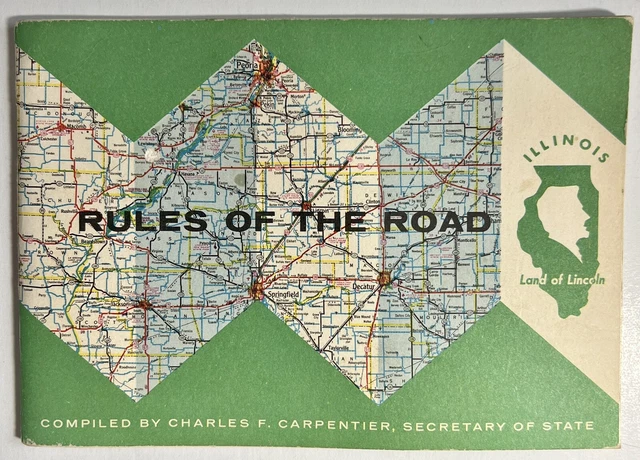 RULES OF THE Road Vintage Booklet Driving School DMV Illinois IL Old ...