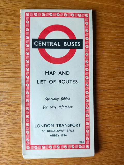 LONDON TRANSPORT BUS Network Map and List of Routes (1963). Vintage TFL ...