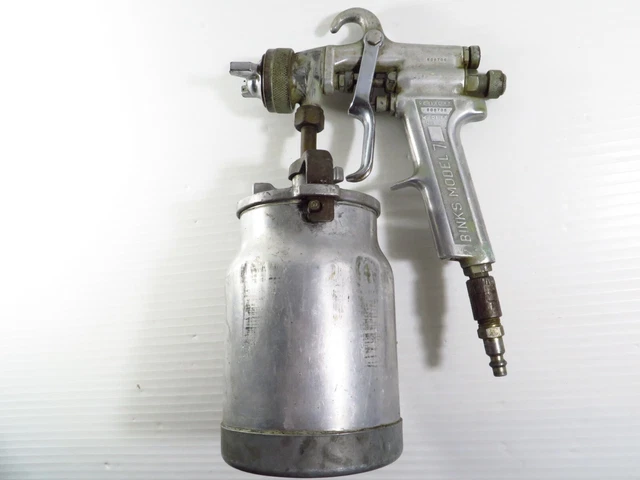 BINKS MODEL 7 Spray Gun with Gray CO. Paint Canister, Fast 2-3 Day Ship ...