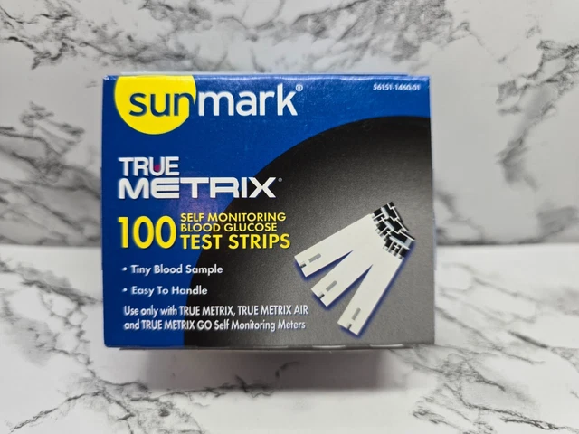 SUNMARK TRUE METRIX Self Monitoring Blood Glucose Test Strips 100 ...
