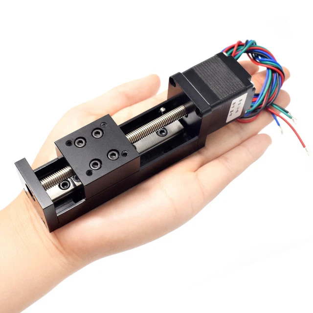 CNC LINEAR STAGE MINI Slide Table Stroke 50-300mm Screw Pitch 1-12mm ...