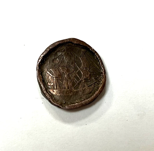 ANTIQUE HAMPSHIRE PORTSEA Copper Trade Token Coin Rare 1700s 10.74g ...