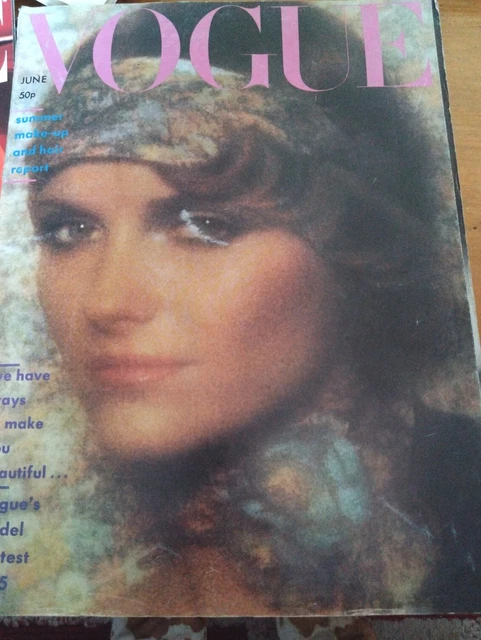 BRITISH VOGUE MAGAZINE June 1975 Cover Taken By David Bailey £7.95 ...