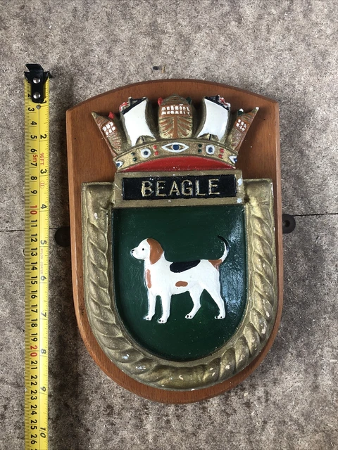 ROYAL NAVY HMS Beagle Ships Crest - Vintage £12.95 - PicClick UK