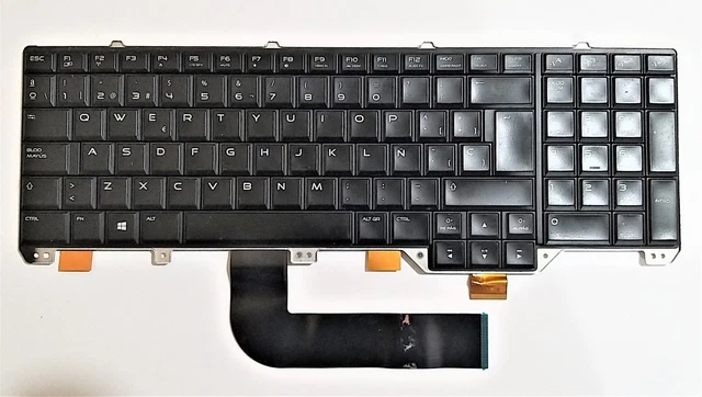 TECLADO ESPAÑOL KEYBOARD Retroiluminado Dell Alienware 17 R1 M17X P18E ...
