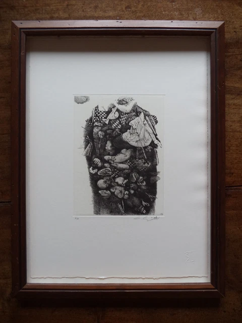 CALISTO GRITTI (1937) acquaforte titolo "Condizione" tirata a torchio ...