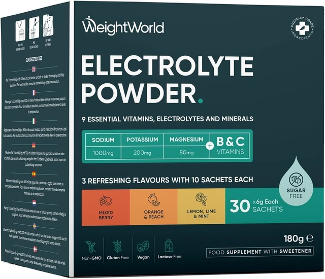 ELECTROLYTE HYDRATION SACHETS | 30 Sugar-Free Sticks | Vitamins ...