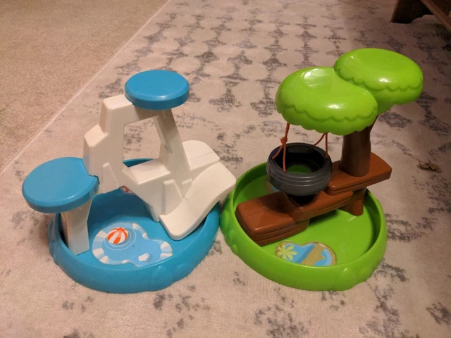 2X ELC HAPPYLAND Wild Animals Zoo Playsets - Monkey & Sealion Enclosure ...