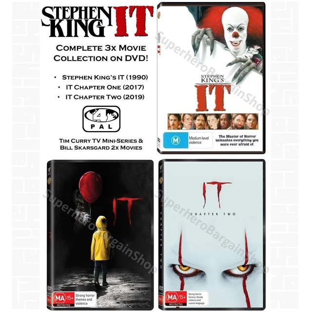 STEPHEN KING'S IT | 2-Movie Collection + Mini-Series (DVD, 3-Disc) PAL ...