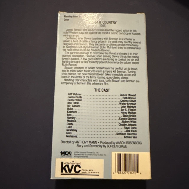 THE FAR COUNTRY VHS Clam Shell James Stewart 1955 Film Ruth Roman ...