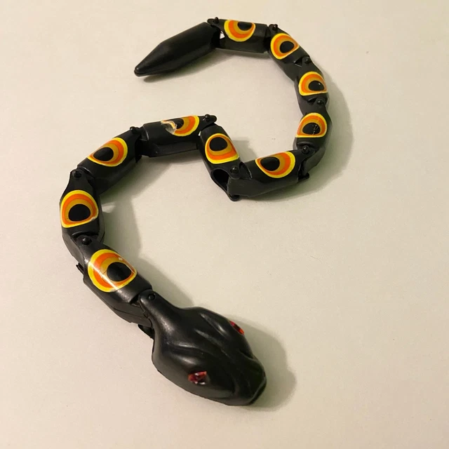 VINTAGE ARTICULATED PLASTIC Snake Toy Jointed Eye Pattern 15 Inch Long ...