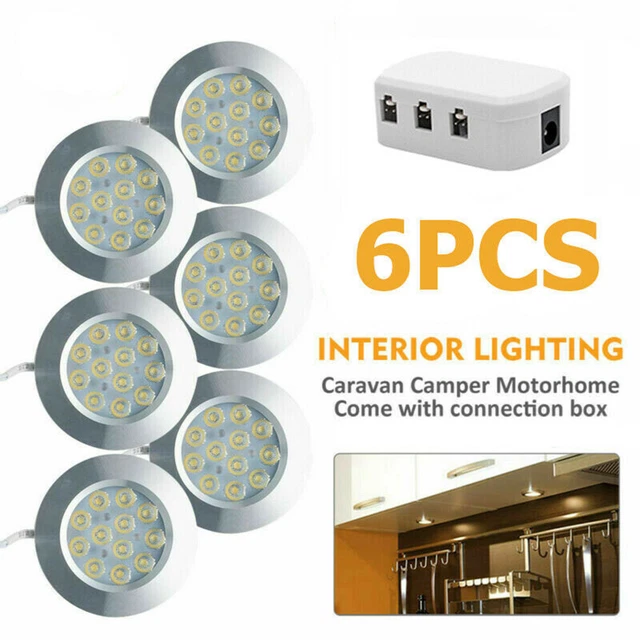 6 X 12V LED WARM WHITE SPOT DOWNLIGHTERS CAMPERVAN CARAVAN MOTORHOME ...