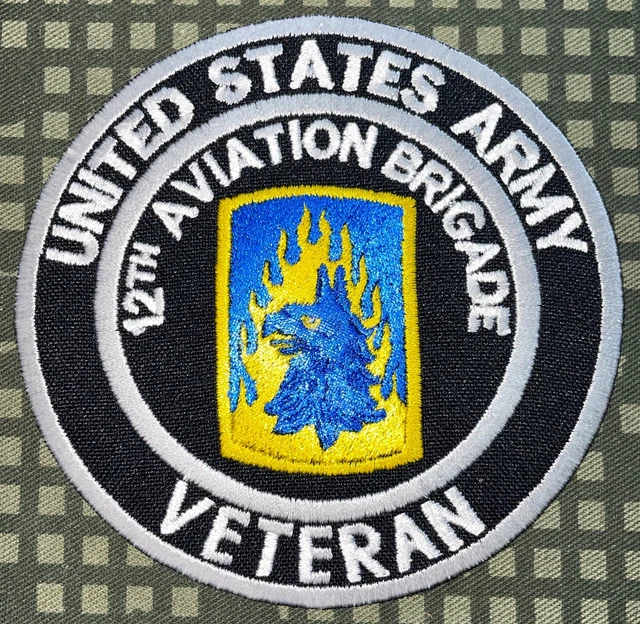US ARMY 12TH Aviation Brigade Veteran Patch Hook & Iron-On Repro New ...