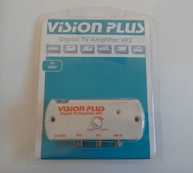 VISION PLUS VP2 Digital Amplifier 4 Caravan Television TV Aerial Signal ...