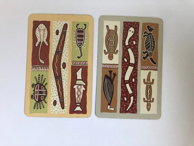AUSTRALIAN ANIMAL ABORIGINAL Dot Painting Retro Art Swap Playing Card ...