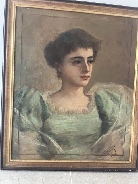 HUILE SUR TOILE Peinture Portrait Impressionniste Début XXe F.monoyer ...