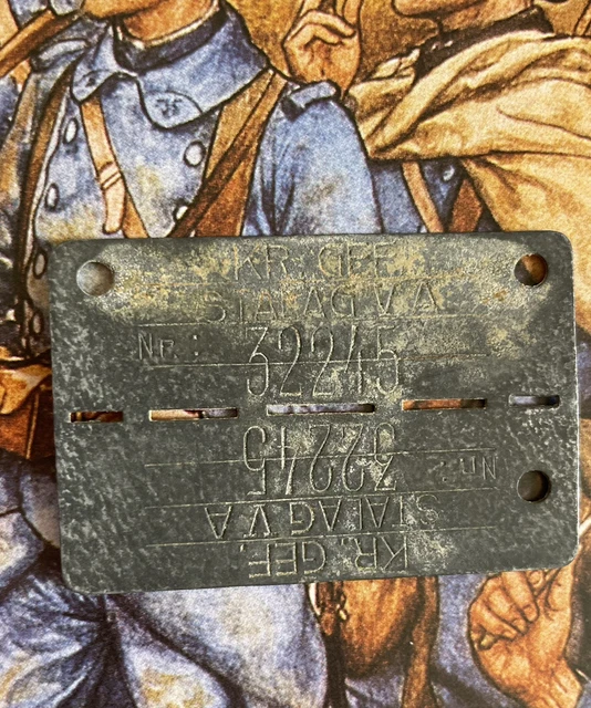 PLAQUE DE PRISONNIER WW II stalag Kr.Gef. Stalag V A matricule 32245 ...
