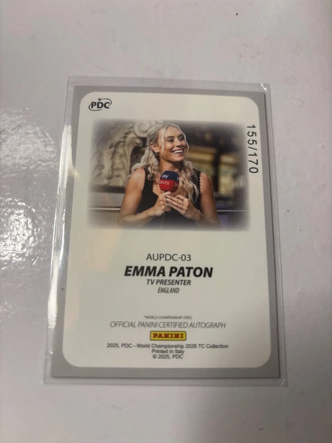 EMMA PATON 155/170 Autograph PDC World Championship 2026 Trading Cards ...