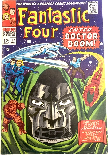 FANTASTIC FOUR. NUMBER 57. 1St Series. Classic Jack Kirby Doctor Doom Cover. Fn. £119.00 ...