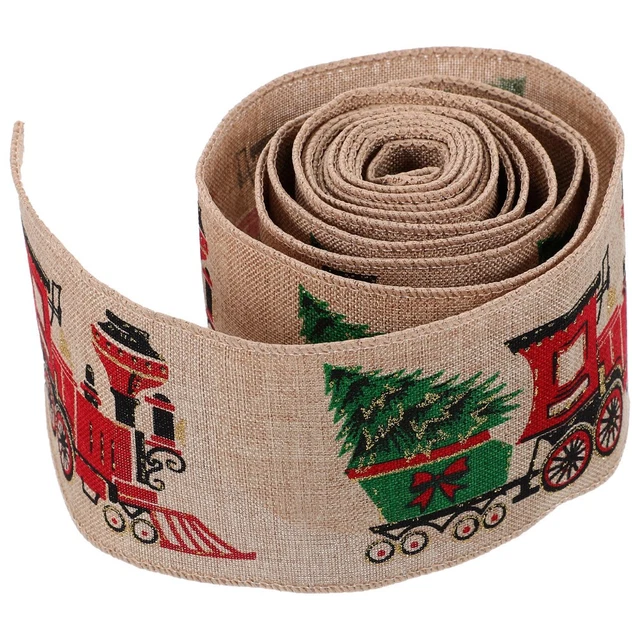 1 ROLL OF DIY Ribbon Xmas Cartoon Pattern Ribbon Gift Box Wrapping ...