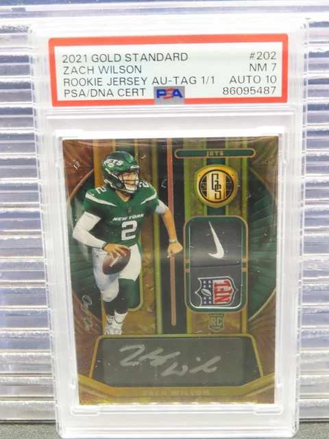 2021 GOLD STANDARD Zach Wilson RPA recrue étiquette patch voiture RC 1/ ...