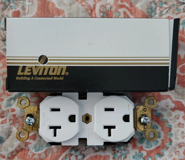 LEVITON 5362-W 20A 125V Self-Ground Duplex Receptacle, White $8.00 ...