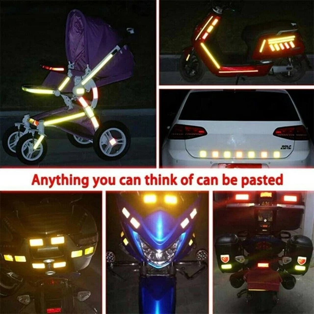 CAR WARNING TAPE Strip Sticker Warning Light Reflective Film 1m ...