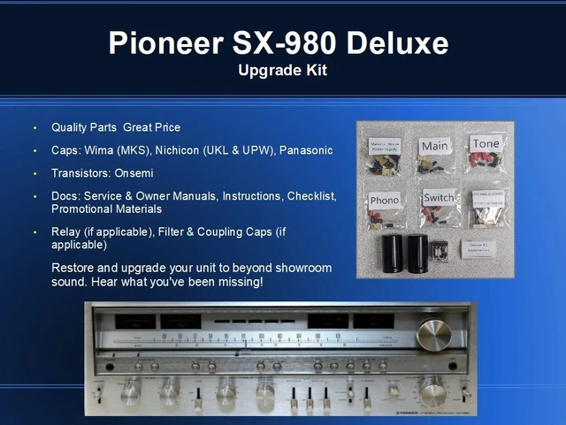 PIONEER SX-980 RECEIVER Deluxe Upgrade Kit Genuine Parts Restoration ...