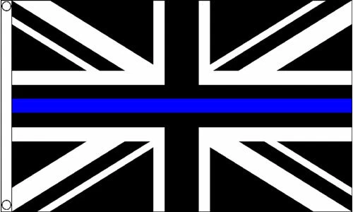 THIN BLUE LINE FLAG 5’ x 3 UK British Police Lives Matter Black White ...