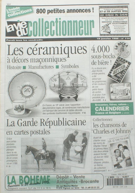 007182 - LA vie du collectionneur - Numéro 114 du 19 Janvier 1996 ...