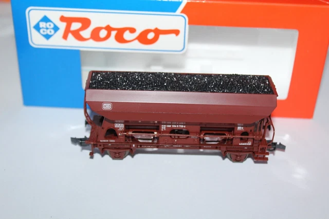 ROCO H0 46132 DB Selbstentladewagen mit Kohleladung mit KKK - Neuzustand + OVP EUR 10,49 ...