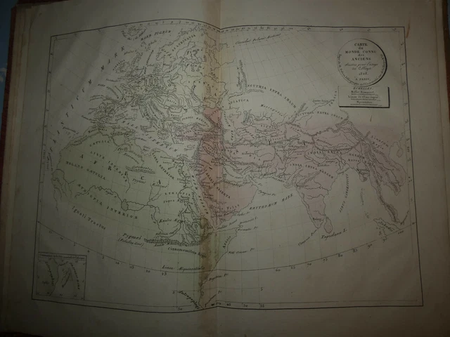 1823 SCHOOL GEOGRAPHIC Atlas Map: Known World of the Ancients £8.66 ...