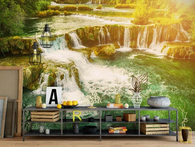 3D NATURAL WATERFALL E11 Wallpaper Mural Paper Wall Print Indoor Murals ...