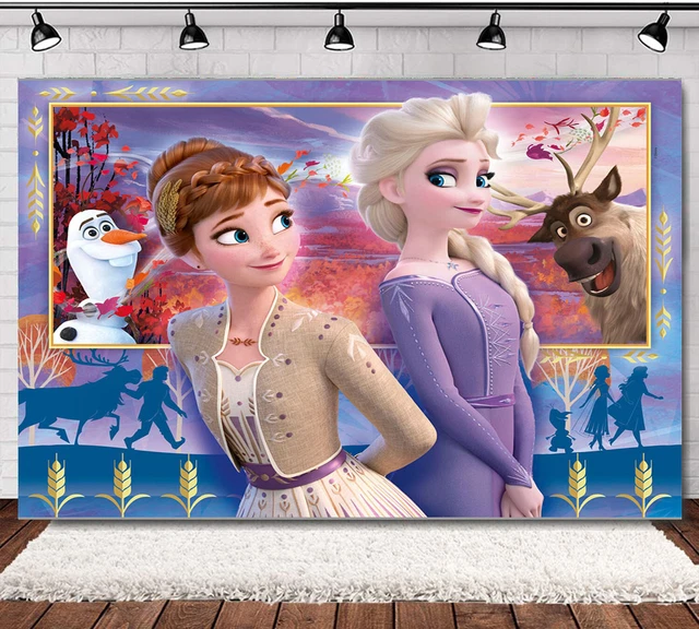 FROZEN ELSA AND Anna Party Decor Princess Birthday Backdrop Banner ...
