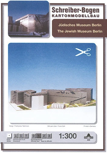 PAPER MODEL THE Jewish Museum Berlin Building 1:300 Schreiber-Bogen ...