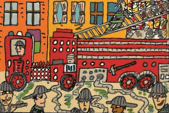 JAMES RIZZI: ORIGINAL Siebdruck „HELL’S HEROES“, Mini 2002, gerahmt ...