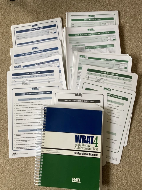 WIDE RANGE ACHIEVEMENT (WRAT 4) including pupil test forms. VGC £400.00 ...