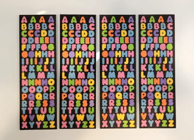 VINTAGE SANDYLION MULTICOLOUR fuzzy Alphabet Stickers, 4 sheets, new ...