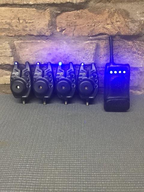 FOX RX DIGITAL Blue Set Bite Alarms x4 & Receiver £275.00 - PicClick UK