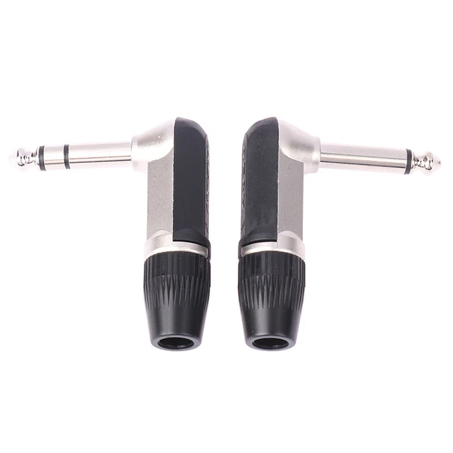 REAN JACK 6.35MM TS TRS 90 ° L-shaped Right Angle Plug Stereo / Mono ...