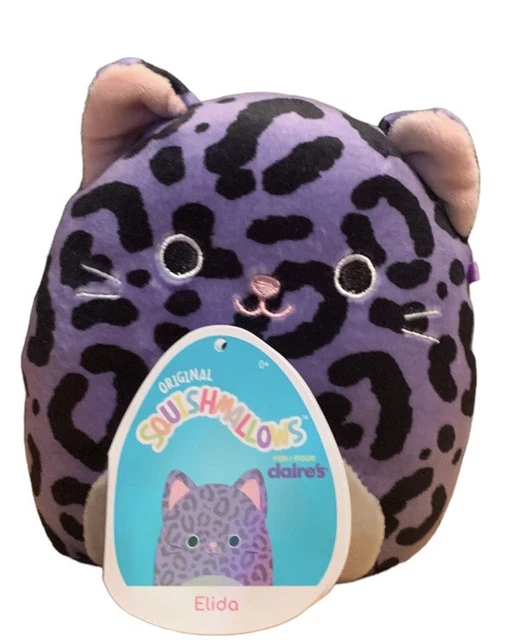 RARE SQUISHMALLOWS ELIDA the Purple Cat 5” Claires Exclusive Kellytoys ...