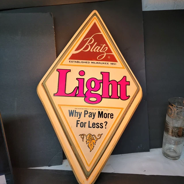 VINTAGE BLATZ LIGHT, Light Up Beer Sign £53.83 - PicClick UK